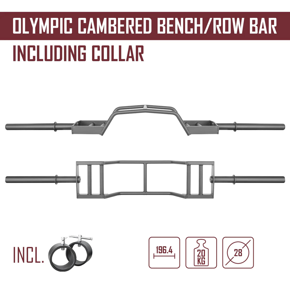 Olympic Neutral Grip Cambered Bench / Row Bar — Strength Shop