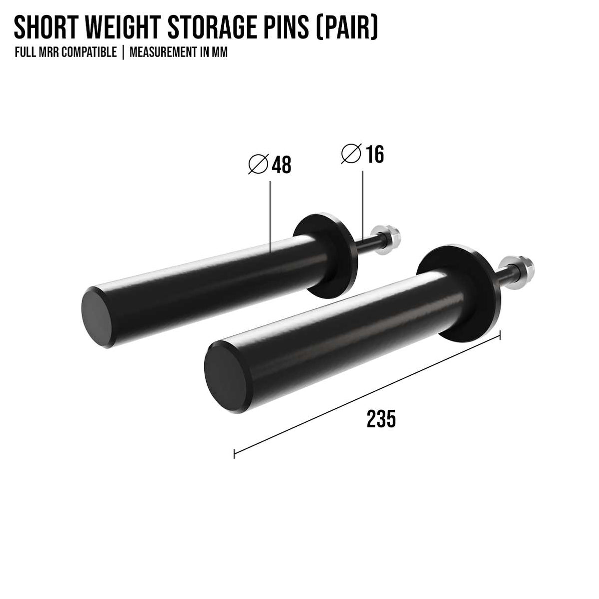 Short Weight Storage Pins, Pair | MRR Compatible — Strength Shop