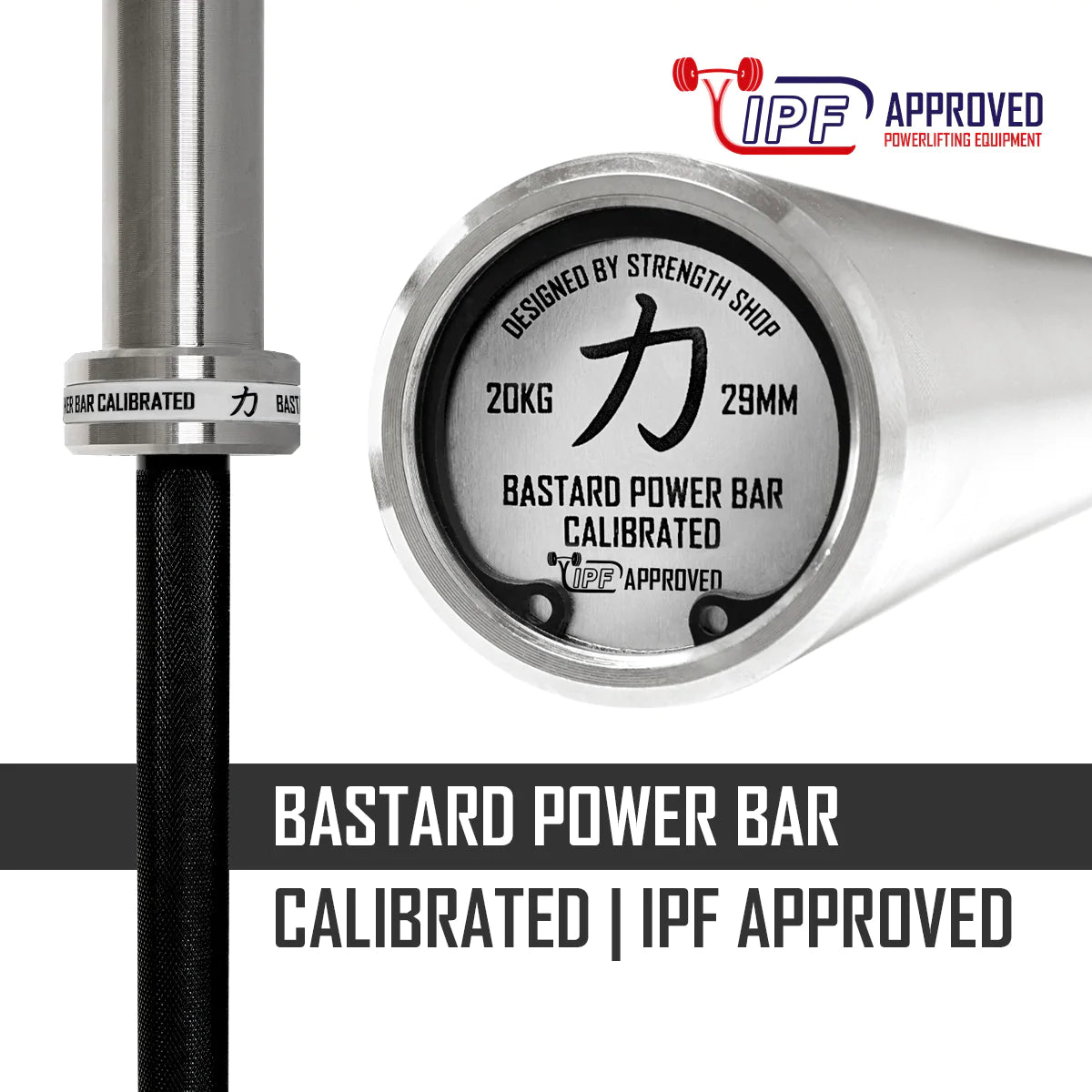 Calibrated Bastard Power Bar - Black E-Coat - IPF Approved — Strength Shop